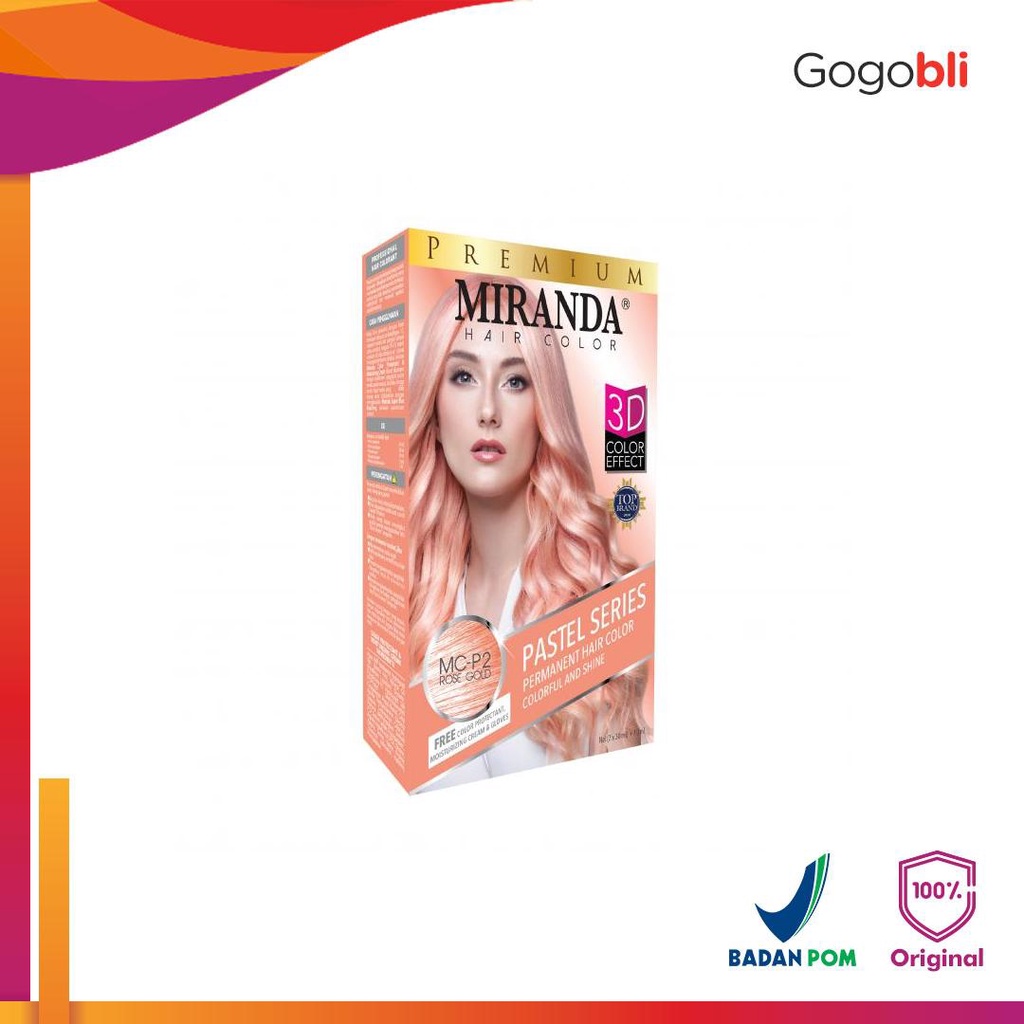 Jual Miranda Hair Color Pastel Series (MC-P2) Rose Gold 30ml | Shopee ...