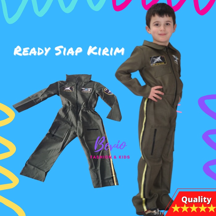 Jual Kostum Pilot Tempur Anak Baju Seragam Profesi Laki Laki Jet Air ...