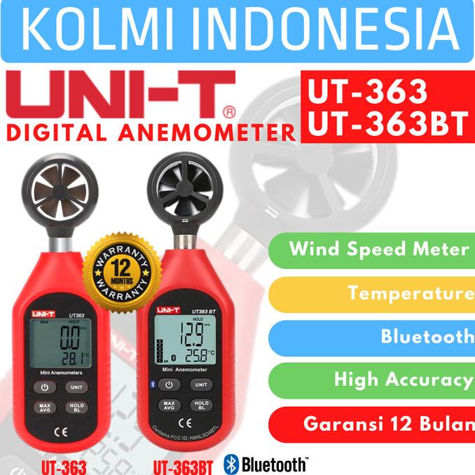 Jual UNI-T Mini Digital Bluetooth Anemometer Wind Speed Meter UT363 ...