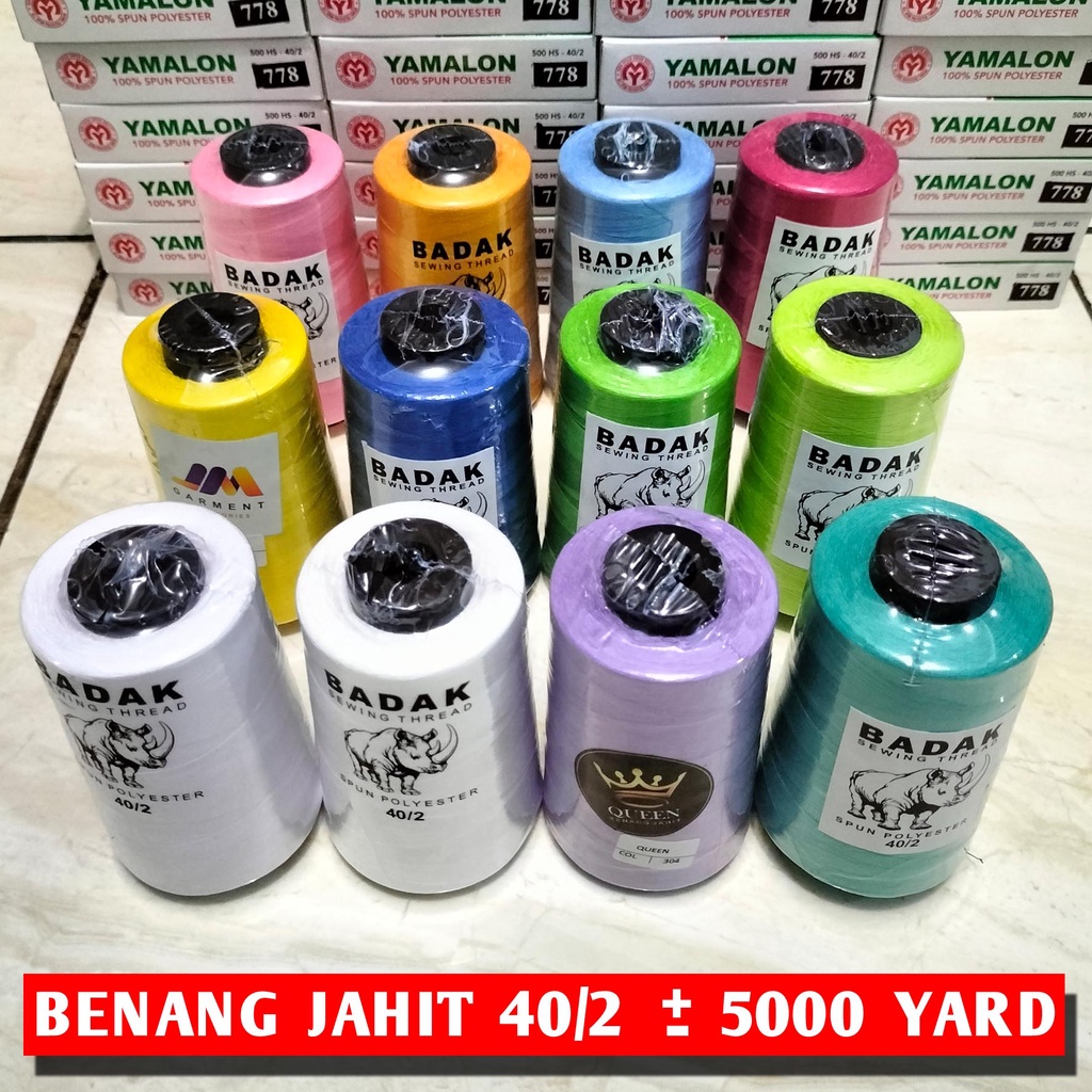 Jual 1 pcs Benang Jahit 40/2/benang jahit 5000 yard/Benang jahit murah ...
