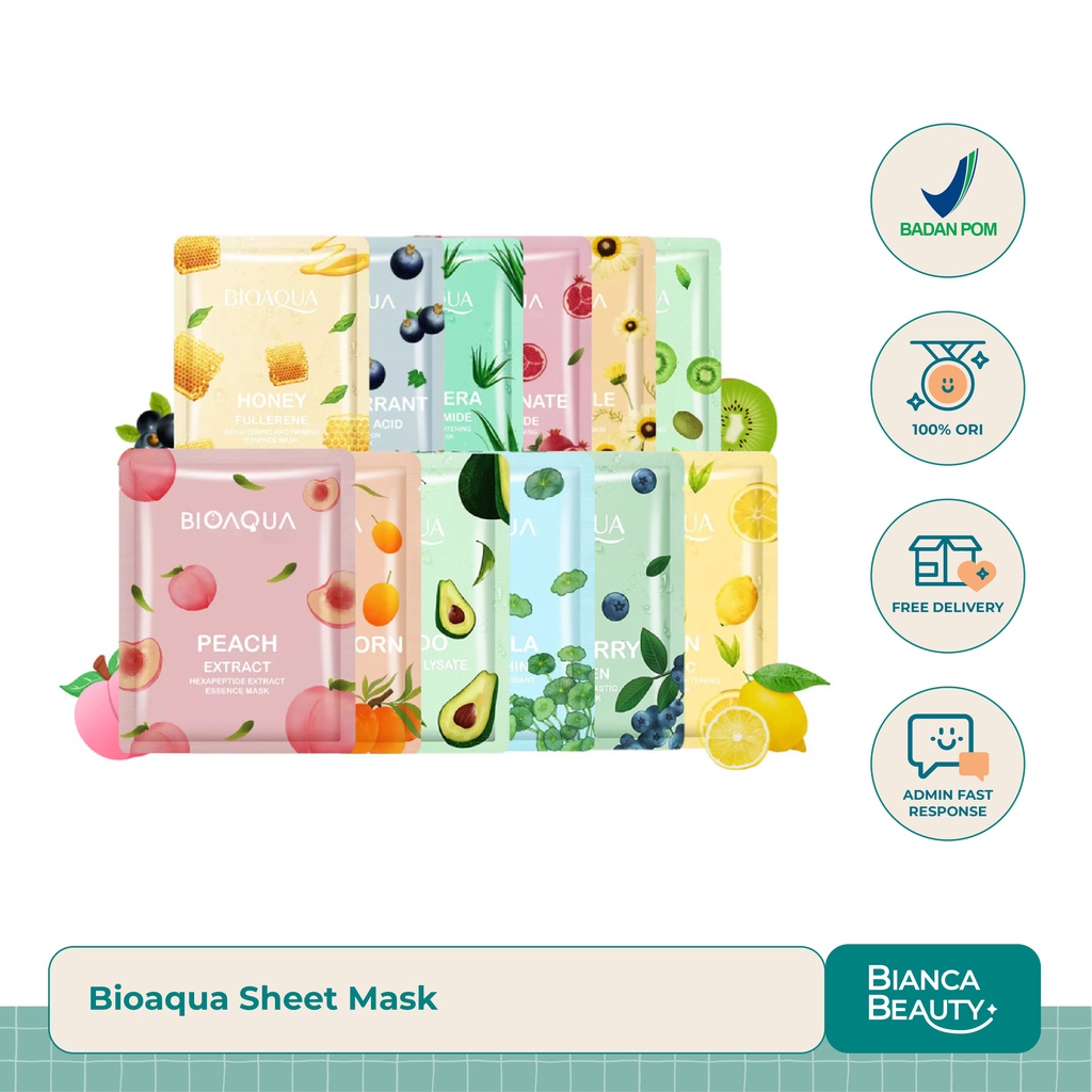 Jual BIOAQUA Sheet Mask Fruit | Shopee Indonesia
