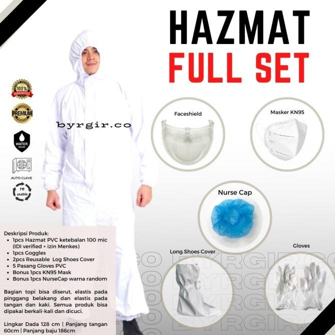 Jual BYRGIR Reusable Hazmat Full Set + Gloves Shoes Cover Baju APD ...