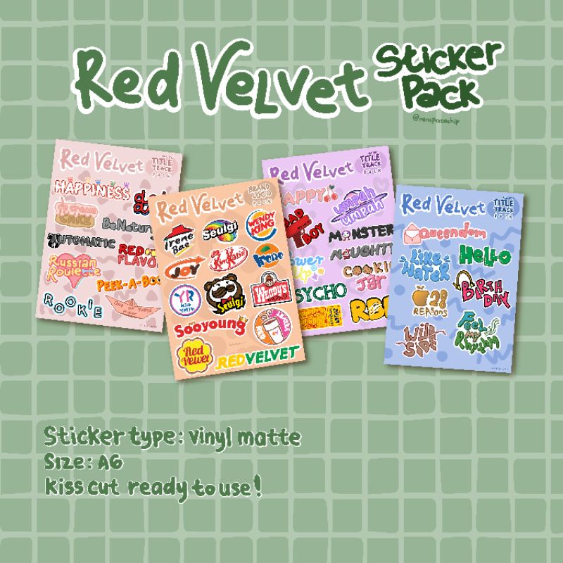 Jual [READY STOCK] RED VELVET STICKER PACK by dearvellvets | Shopee ...