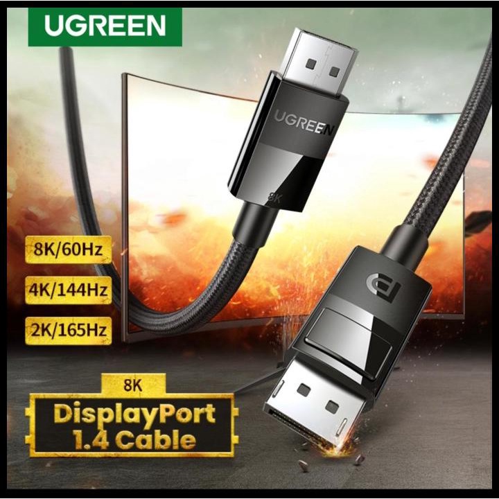 Jual Ugreen Displayport 8K/60Hz Dp 1.4 Cable Braided 2 Meter 80392 ...