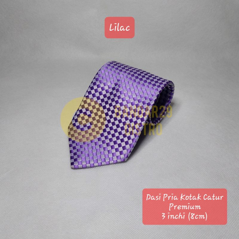 Jual Dasi Motif Kotak Catur Ungu 3 Inchi (8 Cm) | Shopee Indonesia