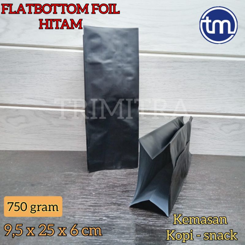 Jual GUSSET HITAM 750G PLASTIK FULL ALU FOIL KEMASAN KOPI SNACK HITAM ...