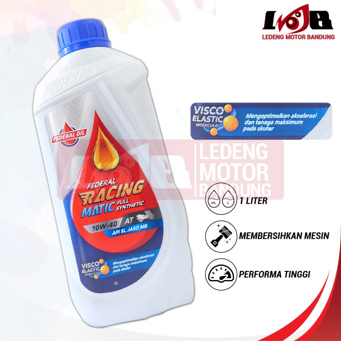 Jual Oli Federal Racing Matic Sae 10w40 Motor Matik 1L Nmax Aerox Pcx ...