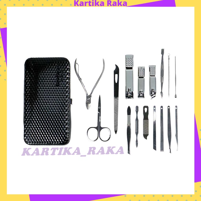Jual KR Gunting Kuku Set 16 in 1 Manicure Pedicure Stainless Steel ...