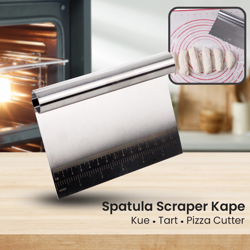 Jual Scraper Kape Kue Tart Pizza Cutter Spatula Stainless Steel ...