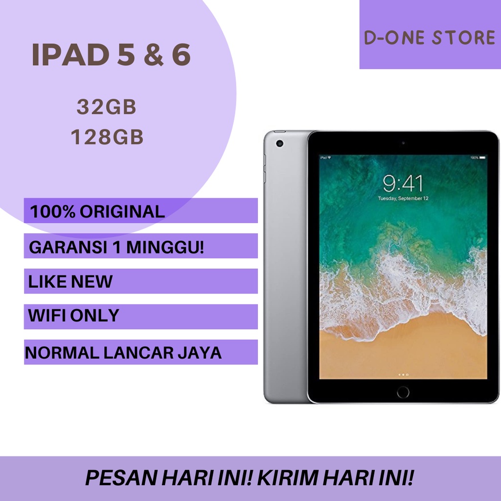 Jual IPAD 5 & 6 32GB 128GB/SECOND/MULUS/LIKENEW/WIFI ONLY | Shopee Indonesia