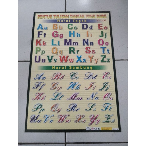 Jual poster huruf tegak dan huruf sambung | Shopee Indonesia
