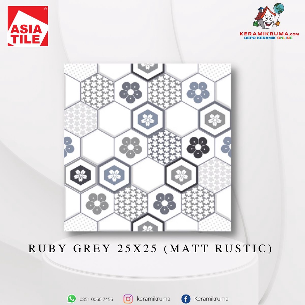Jual Keramik Lantai Asia Tile 25x25 Ruby Grey Matt Rustic Kasar ...