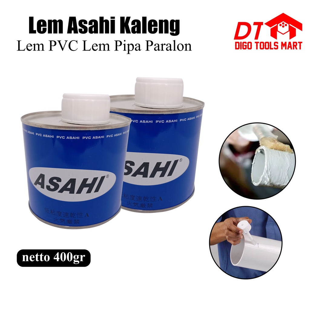 Jual Lem Asahi Kaleng 400gr Lem PVC Lem Pipa Paralon | Shopee Indonesia
