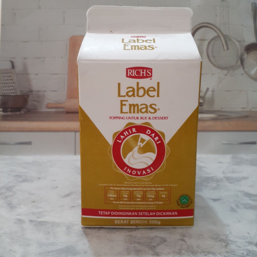 Jual Whipping Cream Richs Gold Label Cake Dessert Topping 500g | Shopee ...