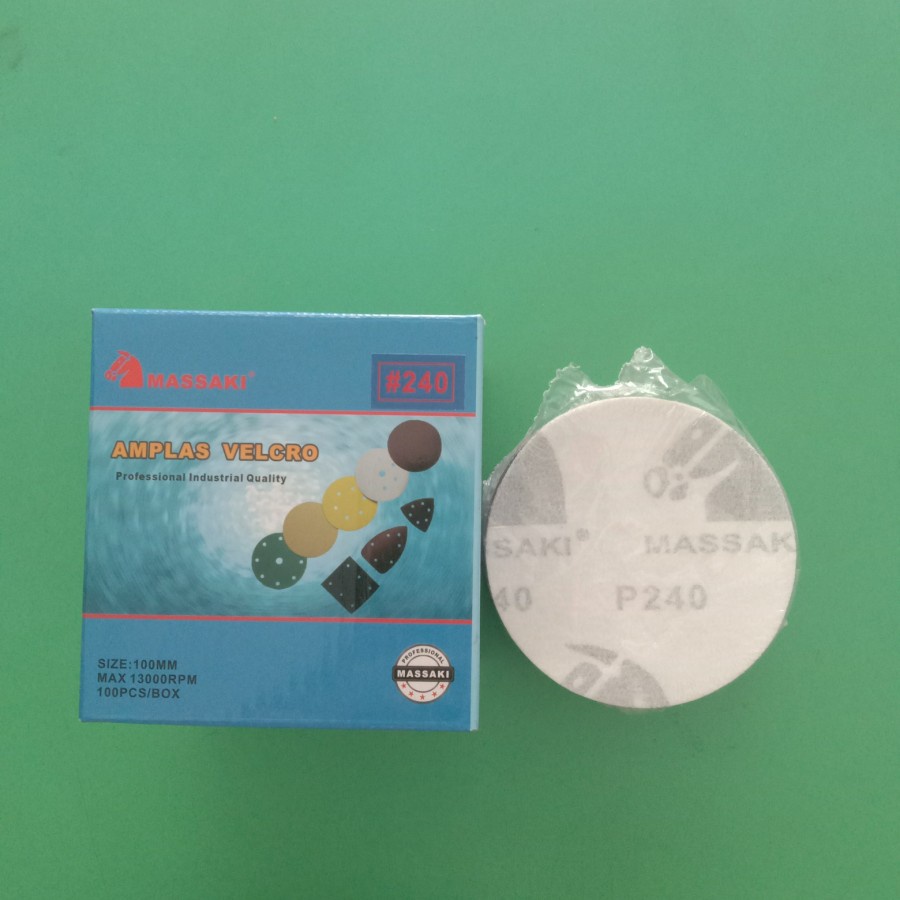 Jual Amplas Bulat Velcro 4 Inch Ampelas Tempel Abrasive Disc P240 ...