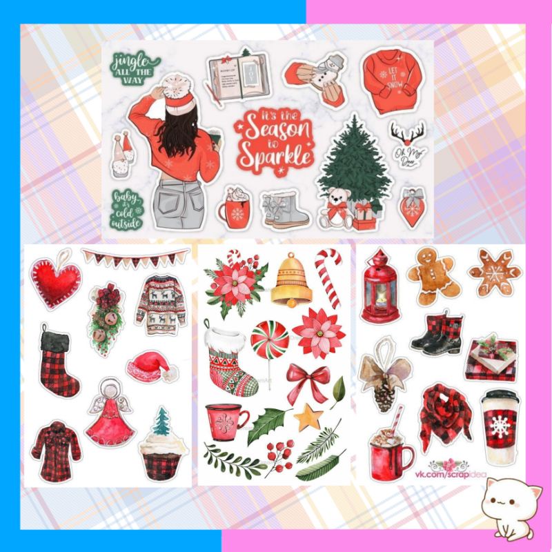Jual stiker pack natal stiker tumblr tidak luntur | Shopee Indonesia