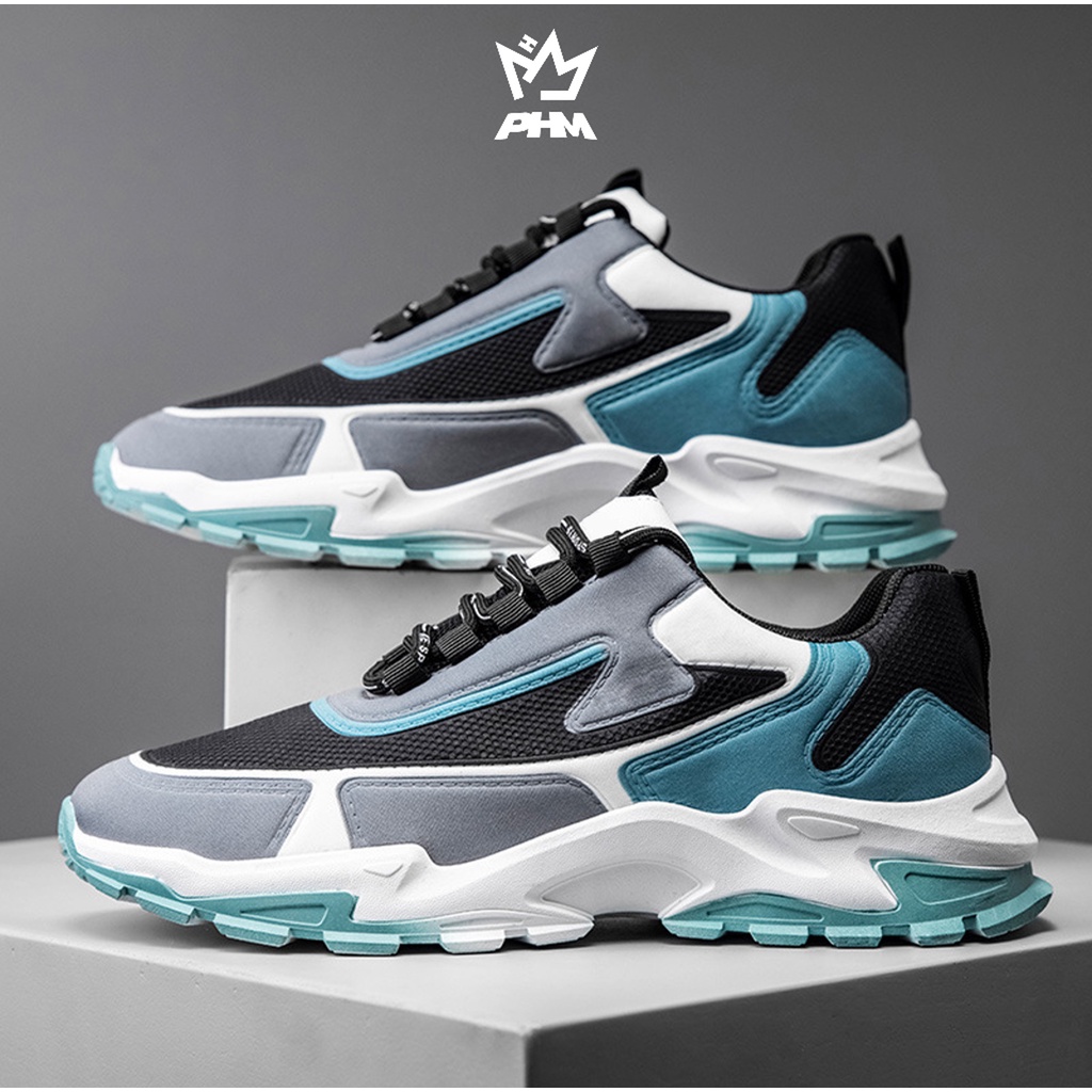 Jual PHM Sepatu Sneakers Pria Olahraga Sport Shoes Casual Running Zelos Biru Tosca | Shopee ...