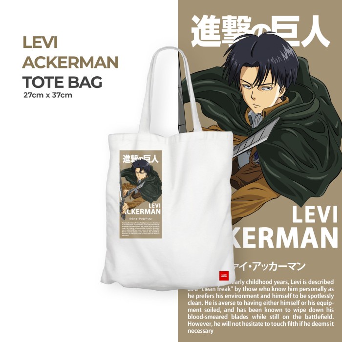Jual Totebag Levi Ackerman Tote Bag Kanvas Anime Attack On Titan Tote