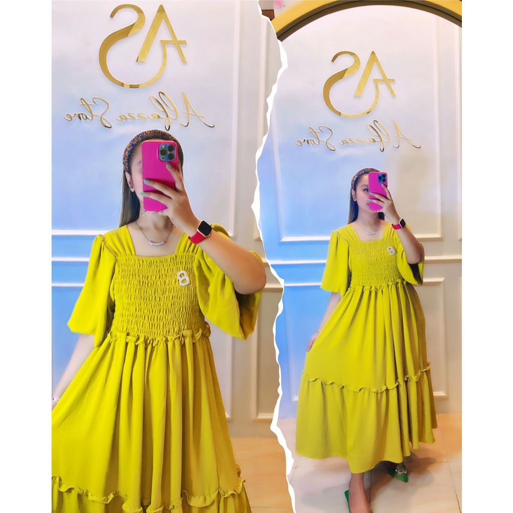 Jual Alfazza Lalissa Dress Crinkle Airflow Polos Lembut Dress Casual ...