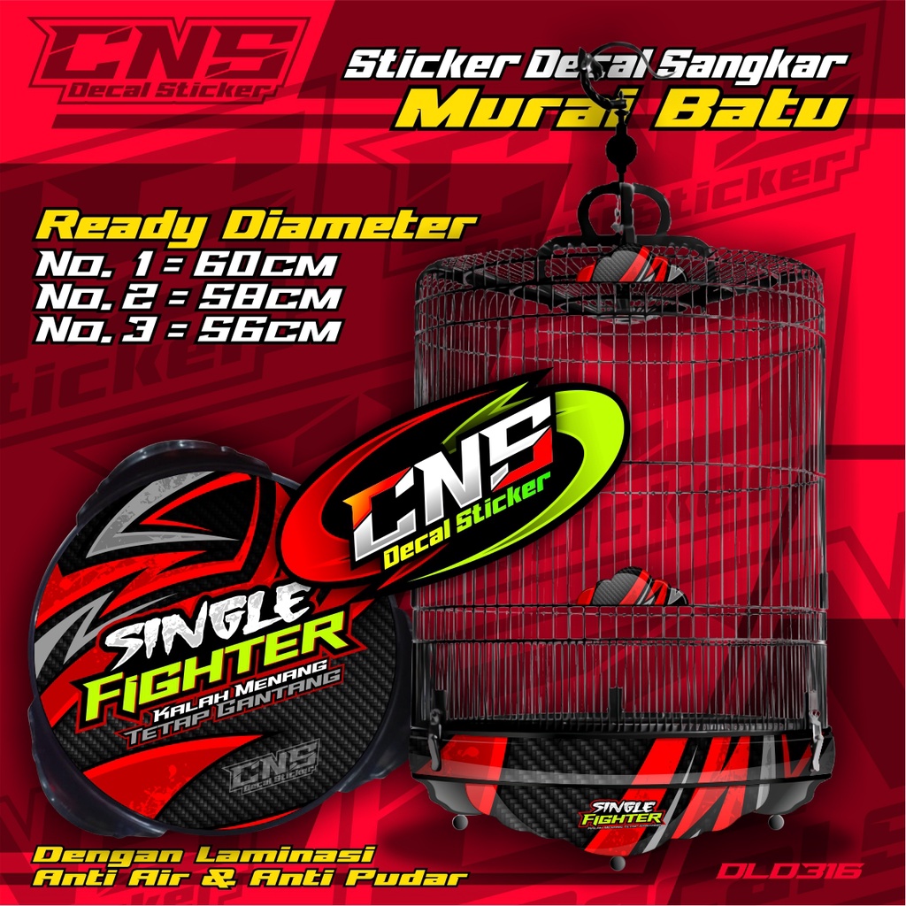 Jual Stiker Decal SINGLE FIGHTER 01 CNS ORIGINAL DESIGN Sangkar BULAT ...