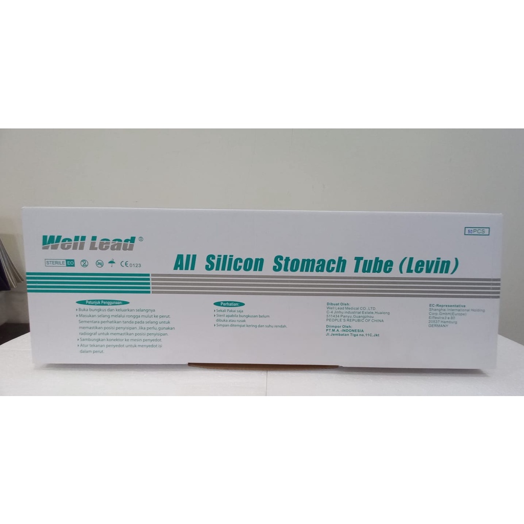 Jual NGT SILICONE WELL LEAD NO.16 STOMACH TUBE SELANG MAKAN SILICONE ...