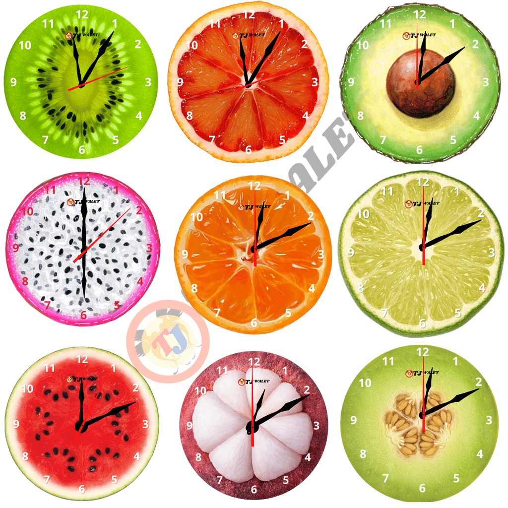 Jual Jam Dinding Bulat Buah Buahan Lucu dan Unik murah keren dekorasi ...