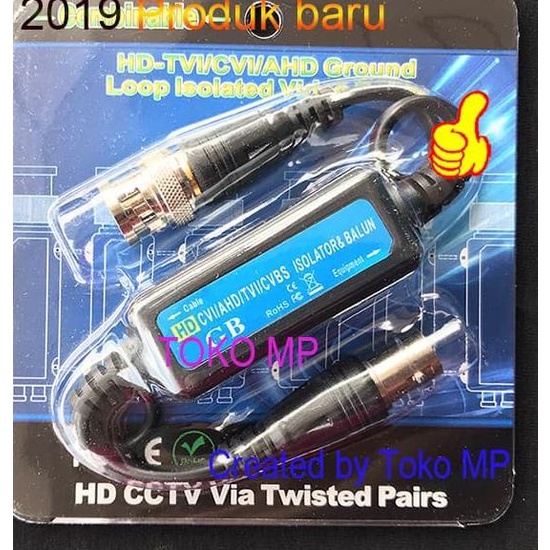 Jual HD-TVI/CVI/AHD/CVBS Ground Loop Isolator Video Balun Male to Female | Shopee Indonesia