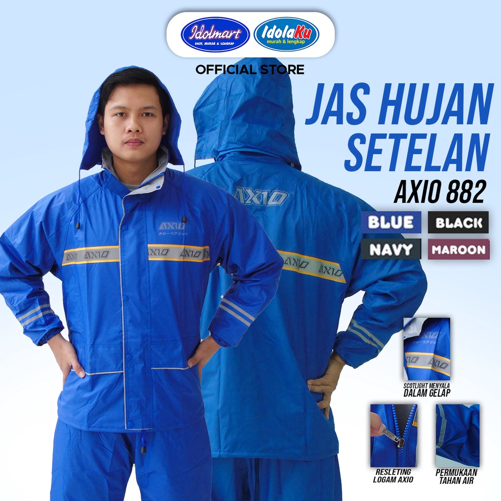 Jual IDOLMART Jas Hujan Raincoat Jas Hujan Setelan AXIO 882 Original ...