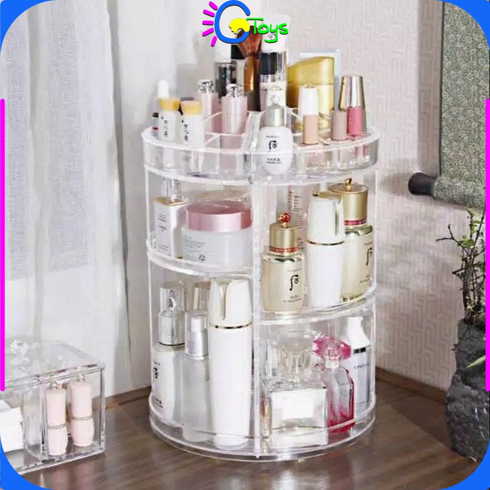 Jual CR-K5/K6 Rak Kosmetik Acrylic Putar 360 Derajat Diamond / Polos ...