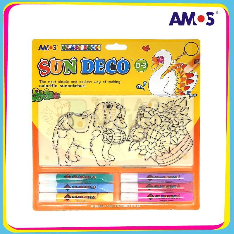 Jual Mainan Anak Cat Warna AMOS Sun Deco D-3 (2 Suncatcher Medium + 6 ...