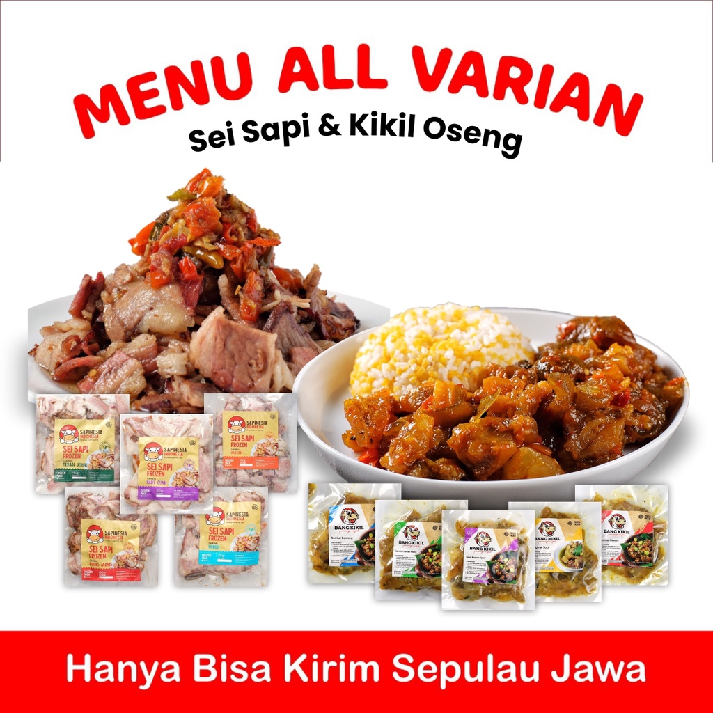 Jual MENU ALL VARIAN SAPINESIA SEI SAPI & KIKIL SAPI OSENG DAGING ASAP ...