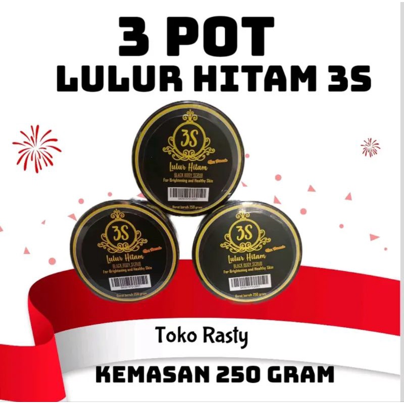 Jual lulur hitam 3s / lulur rempah kuning 3s 250 gr memutihkan kulit ...