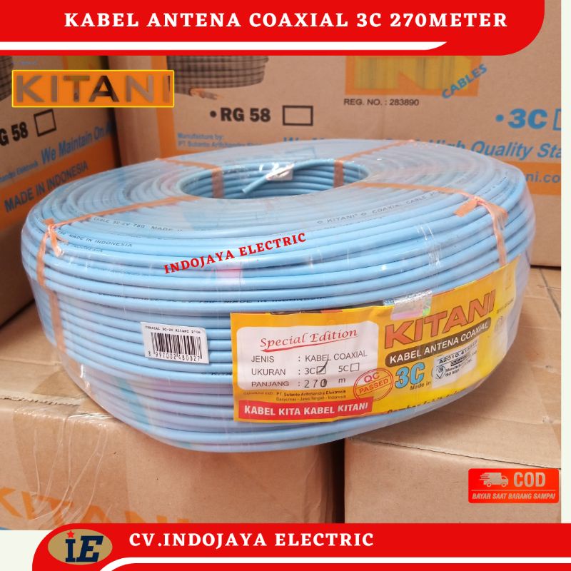 Jual Kabel Antena Kitani Coaxial 3C panjang 270 meter kabel antena terbaik kabel antena digital ...