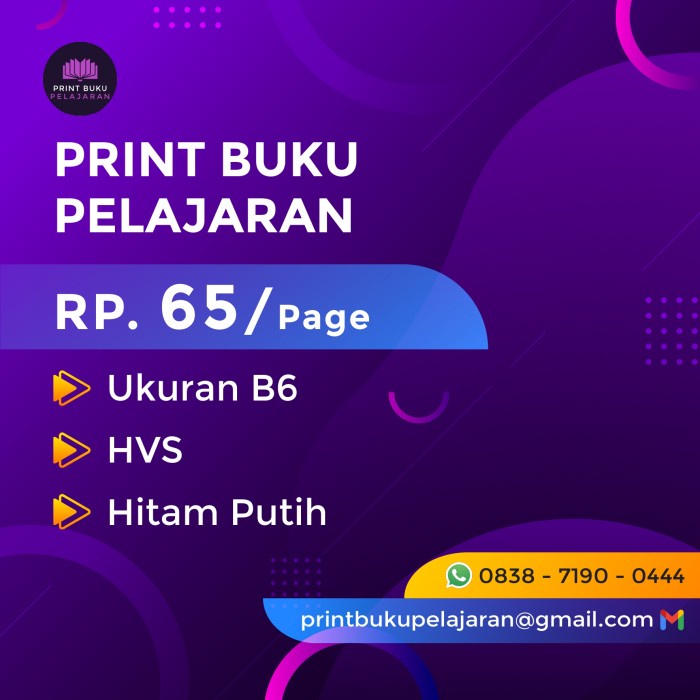Jual Kertas B6 HVS 70 Gsm Hitam Putih Print buku pelajaran (Per Lembar ...