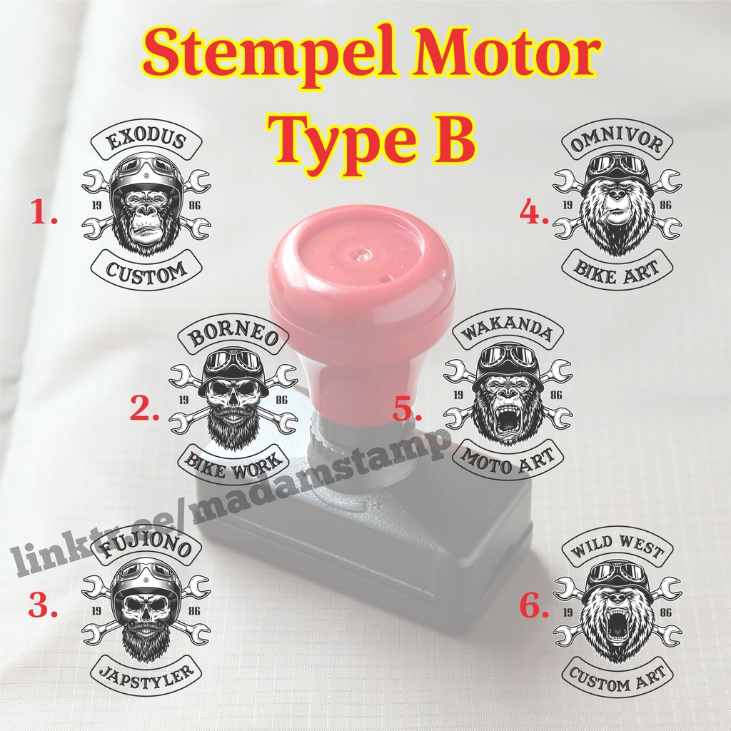 Jual stempel motor B nama toko bengkel sparepart servis cuci club motor ...