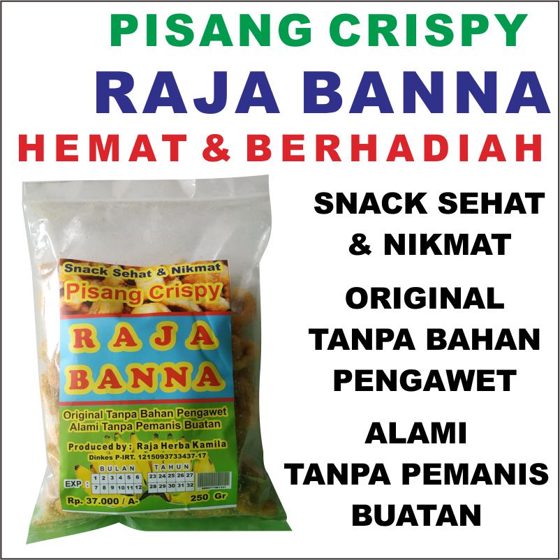 Jual PISANG CRISPY RAJA BANNA Hemat Snack Sehat & Nikmat 250 Gram ...