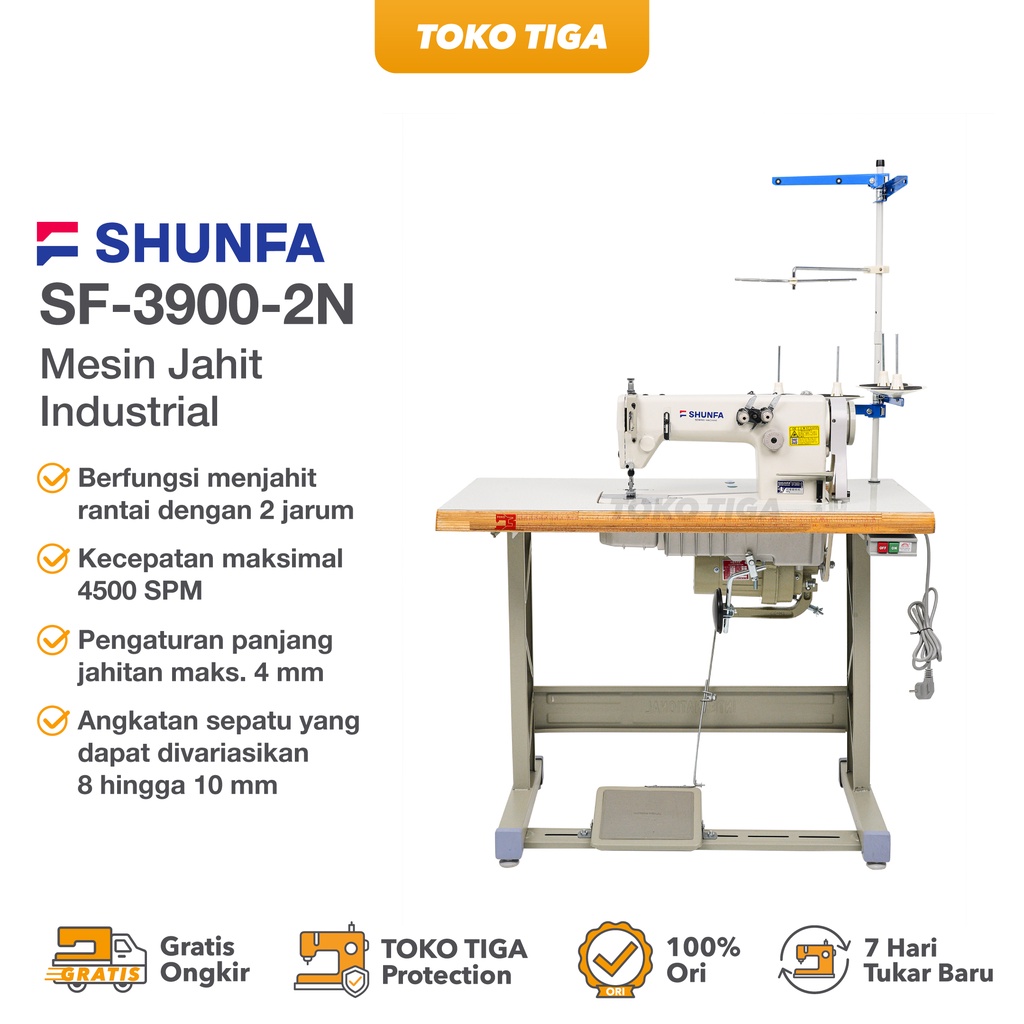Jual Mesin Jahit Rantai 2 Jarum / Chainstitch SHUNFA SF-3900-2N / SF 3900 | Shopee Indonesia
