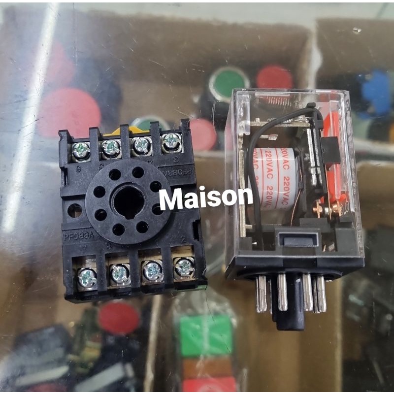 Jual Relay MK2P-I 220VAC plus Socket | mk2p 220v 8 PIN | Shopee Indonesia