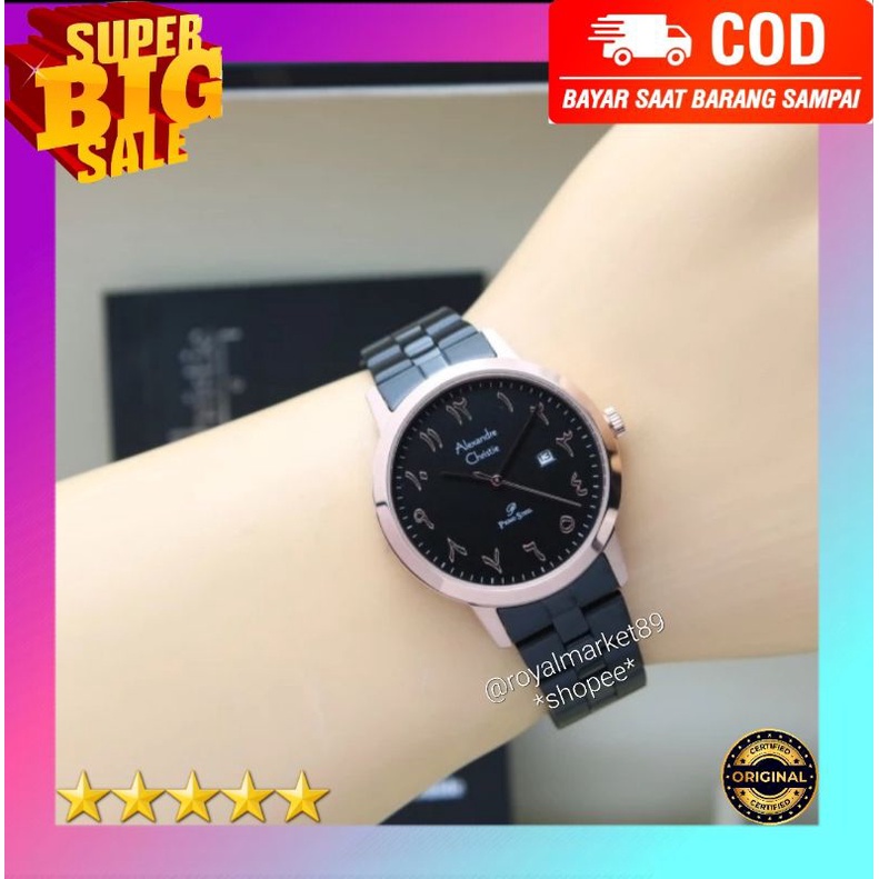 Jual [PILIHAN WARNA LAIN GESER FOTONYA] ORIGINAL JAM TANGAN WANITA ALEXANDRE CHRISTIE ARABIC ...