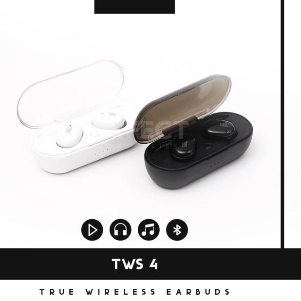 Jual JBL TWS4 Wireless earphone Bluetooth TWS 4 Stereo By Harman Kardon ...