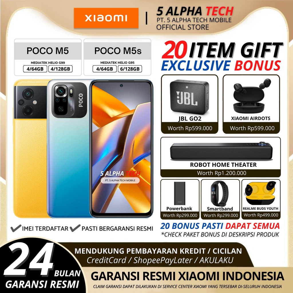 Jual XIAOMI Poco M5 | Poco M5s 4/64GB 4/128GB 6/128GB Garansi Resmi ...