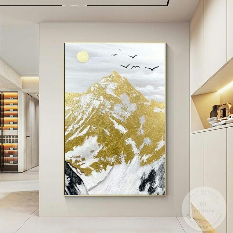 Jual Lukisan Pemandangan modern vintage gunung plus Frame | Shopee ...