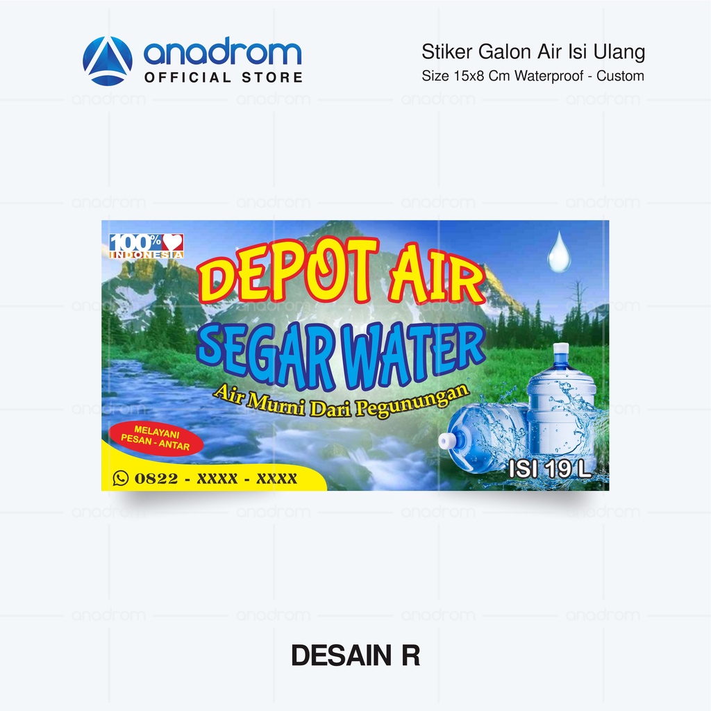 Jual Stiker Galon Air Isi Ulang | Stiker Galon Anti Air | Anadrom 3164 ...