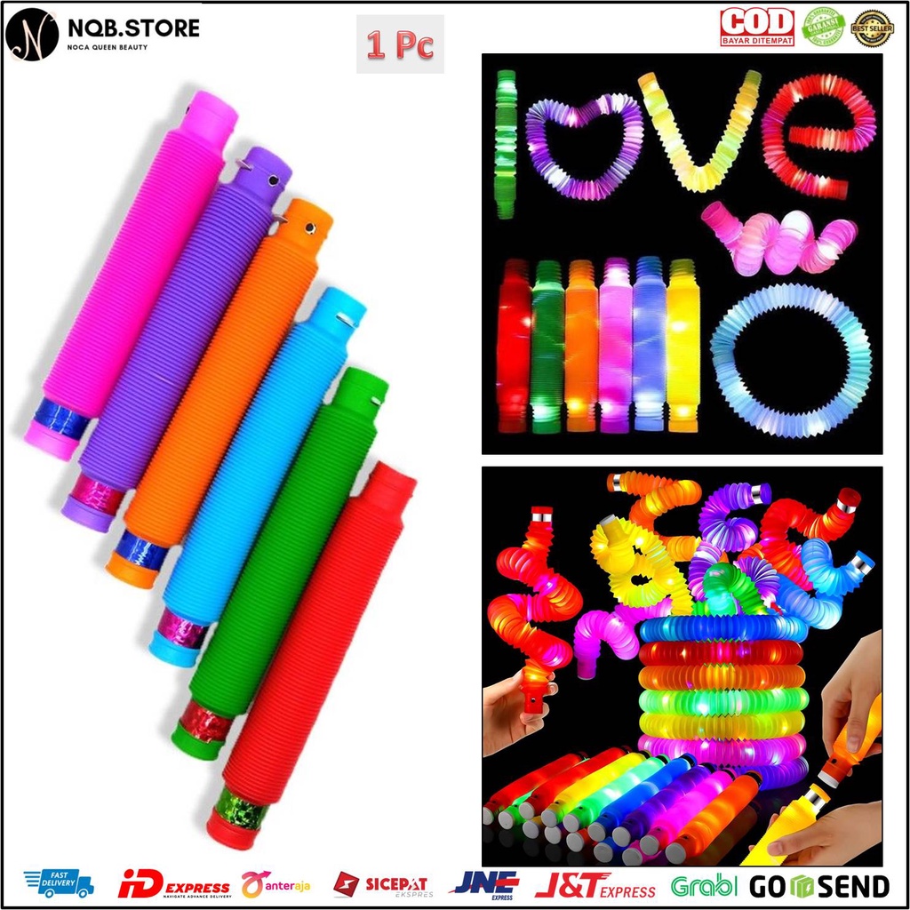 Jual NQB - POP Up LED Light Tubes Pipes Mainan Lampu Pipa Selang Stick ...