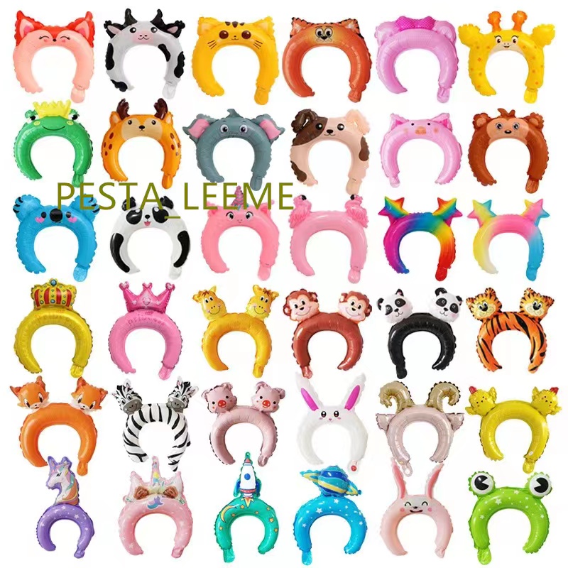 Jual bando balon ulang tahun karakter hewan hiasan kepala | Shopee ...