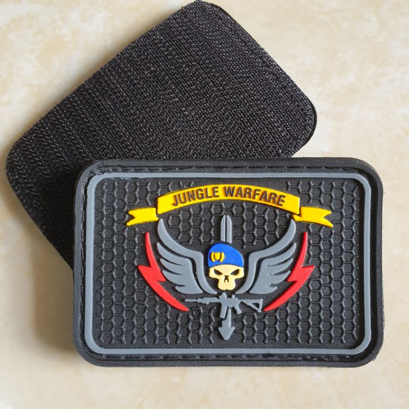 Jual patch rubber logo jungle warfare / brimob / polisi / polri / police / tempelan emblem karet ...