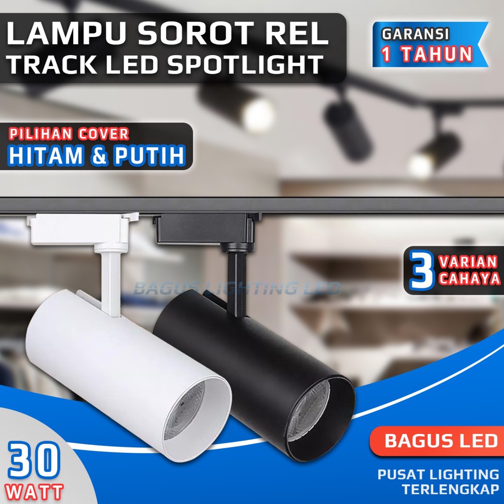 Jual Lampu Sorot Rel Track LED Spotlight Track Light 30W Garansi ...