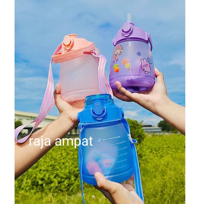 Jual Botol motivasi viral gemoy 1.1Liter botol gendul gradasi penanda ...
