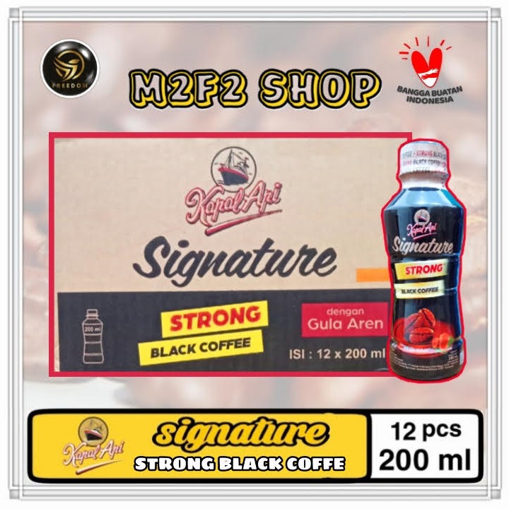 Jual Kopi Kapal Api Signature STRONG Black Coffee Pet - 200 ml Kemasan ...