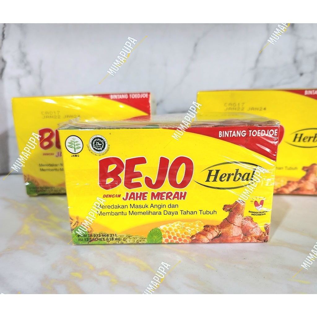 Jual Bejo Jahe Merah Bintang Toedjoe isi 12 Sachet @15 ml untuk ...